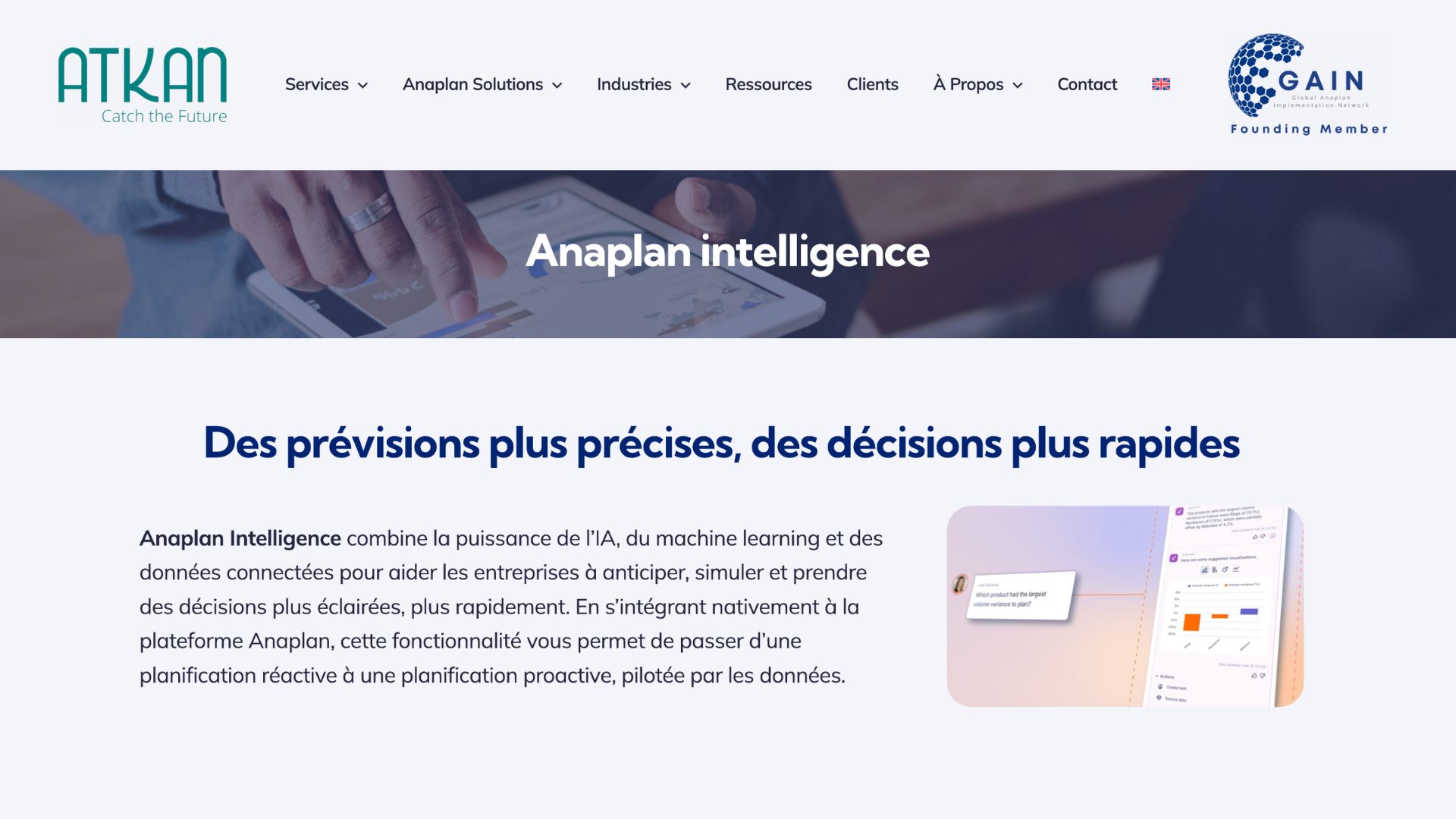 Anaplan intelligence - IA - Atkan